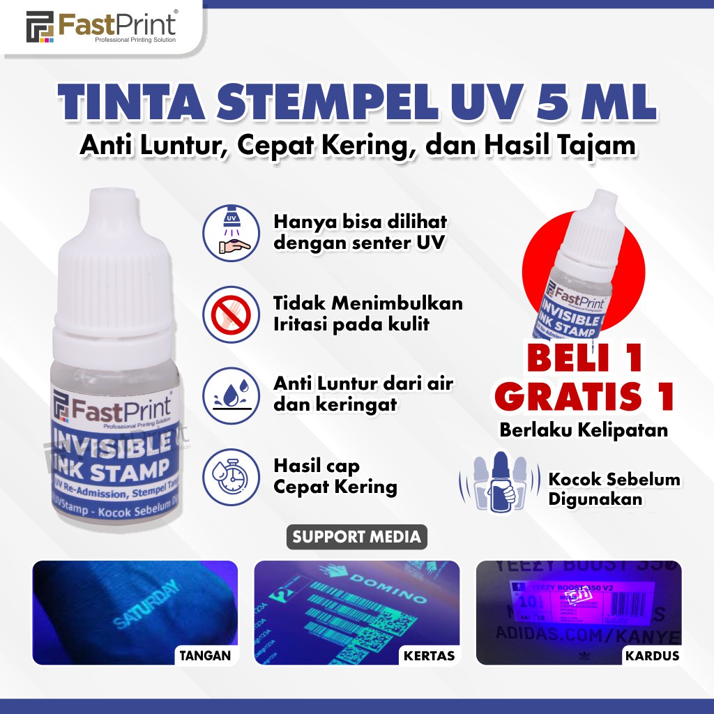 Jual Fast Print Tinta Stempel UV Invisible Ink 5 ML | Shopee Indonesia
