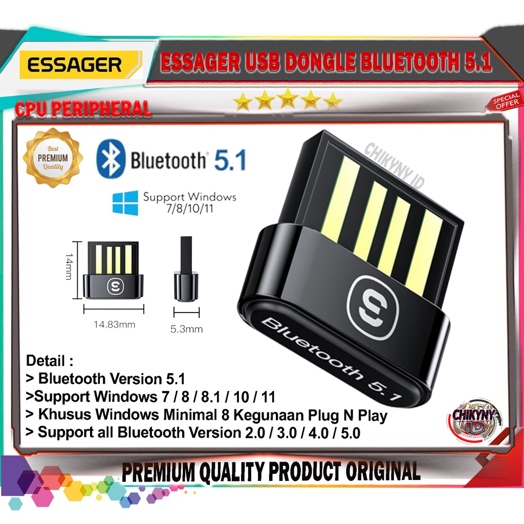 Jual ESSAGER USB BLUETOOTH DONGLE 5.1 TRANSMITTER FOR PC COMPUTER ...