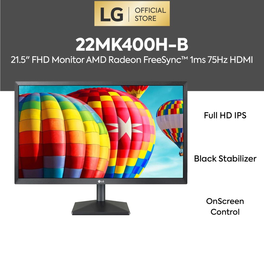 Jual LG 22MK400H-B 21.5" FHD Monitor AMD Radeon FreeSync™ 1ms 75Hz HDMI ...