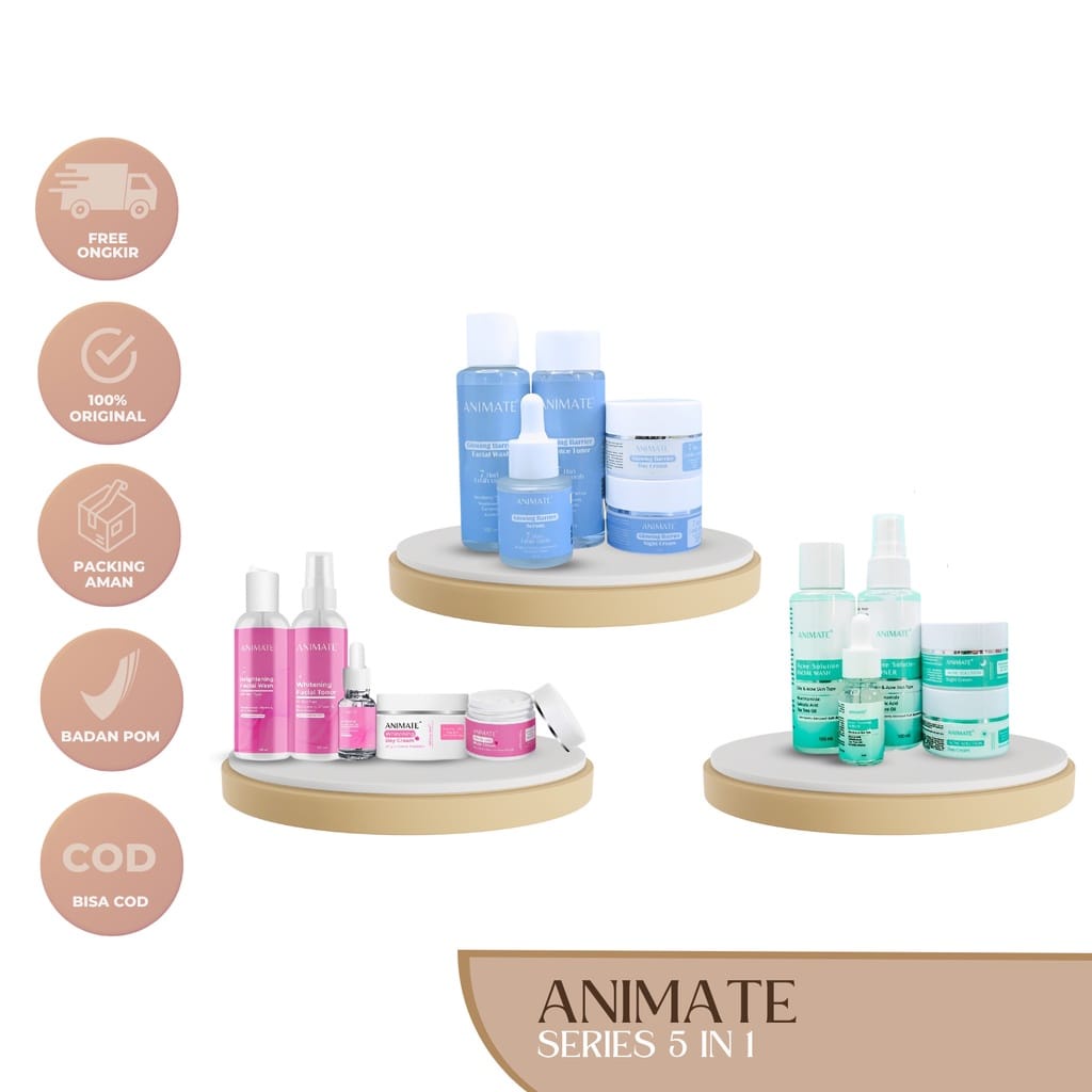 Jual Paket Animate Instant Whitening Series 5in1 II Skincare Wajah I ...