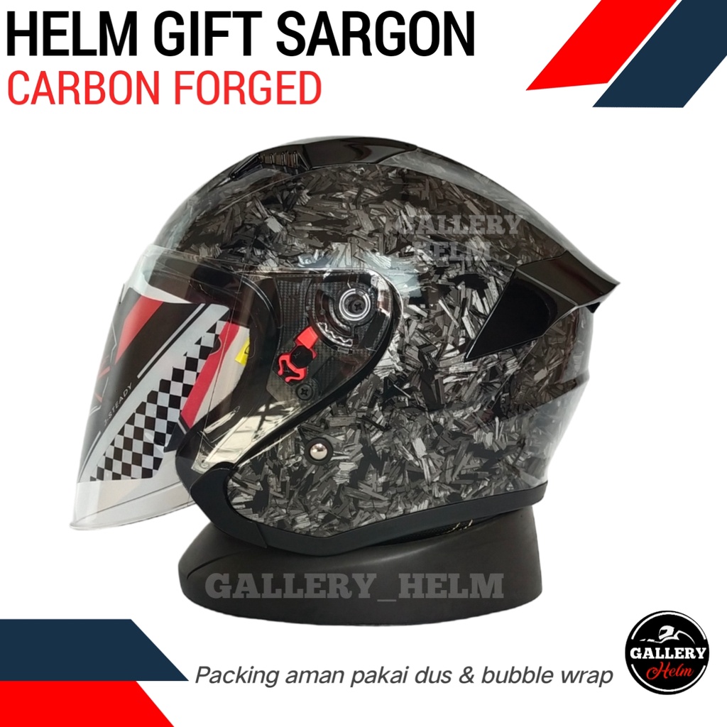 Jual HELM GIFT SARGON CARBON FORGED | HELM HALF FACE TERBARU | HELM ...