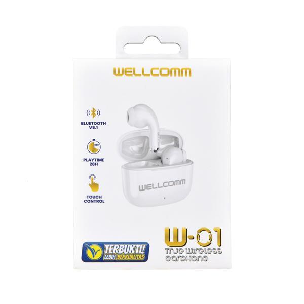 Jual Earphone Wireless TWS Wellcomm W-01 Bluetooth 5.1 Playtime 28H ...
