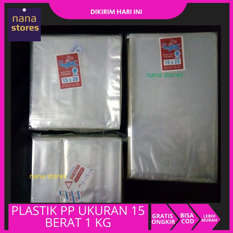 Jual Plastik PP bening bungkus makanan dan barang ukuran 15x25 15x30 ...