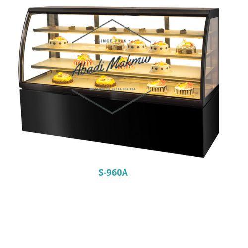 Jual Curved Glass Cake Showcase S-960A GEA/Etalase kue kaca melengkung ...