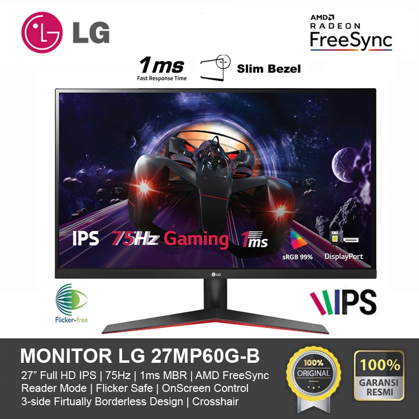 Jual LG 27MP60G B 27" Full HD 75hz FreeSync IPS Monitor | Shopee Indonesia