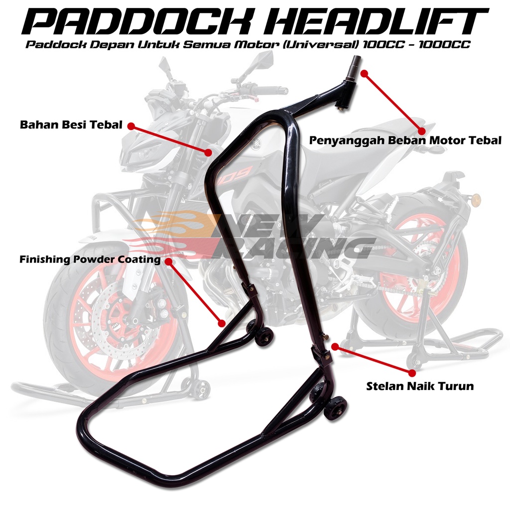 Jual paddock headlift paddock headlift depan ninja 250 fi er6 zx25r rr ...