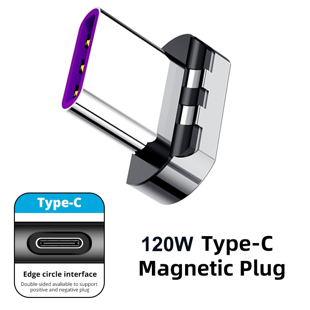 Jual Connector Magnetic PD 120W USB Type C To USB C 90 Degree L Shaped ...