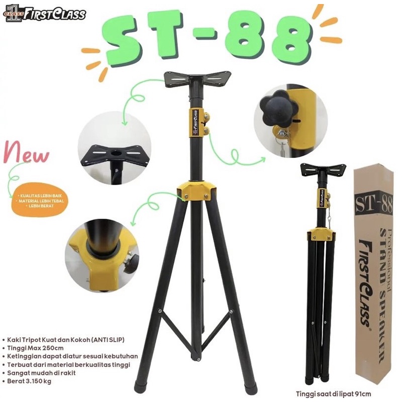 Jual Profesional Stand Speaker st88 | Stan Speaker FULL Besi Firstclass ...