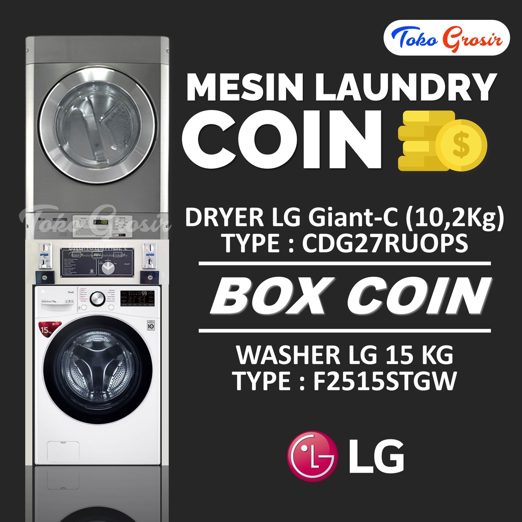 Jual MESIN LAUNDRY STACKED WASHER LG 15 Kg + DRYER LG GIANT C | Shopee Indonesia