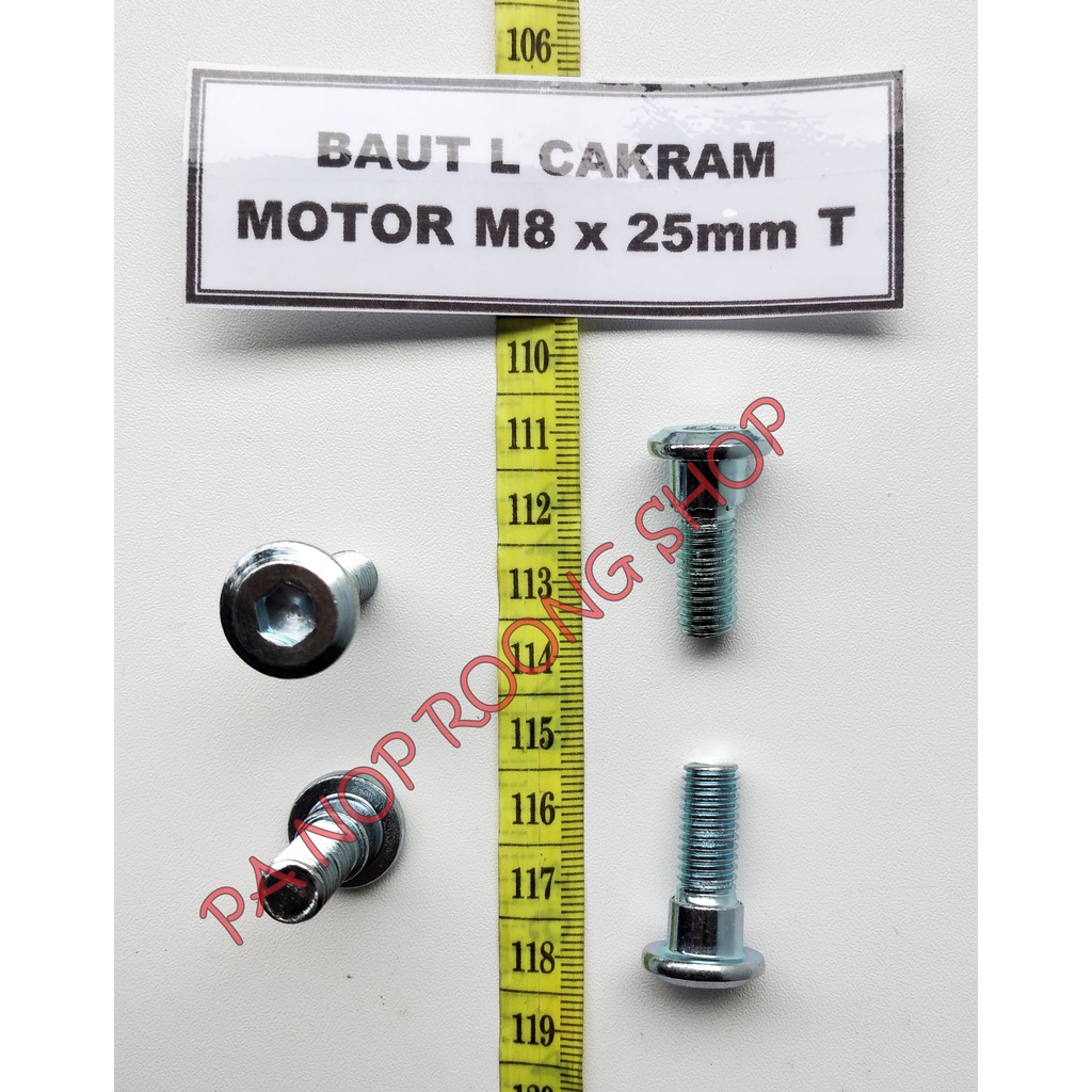 Jual BAUT L CAKRAM MOTOR M8 X 25MM T (TINGKAT) | Shopee Indonesia