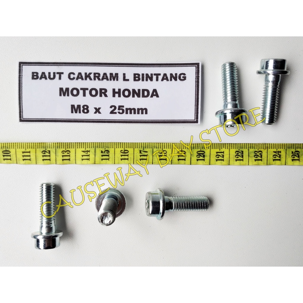 Jual BAUT CAKRAM L BINTANG MOTOR HONDA M8 x 25MM | Shopee Indonesia
