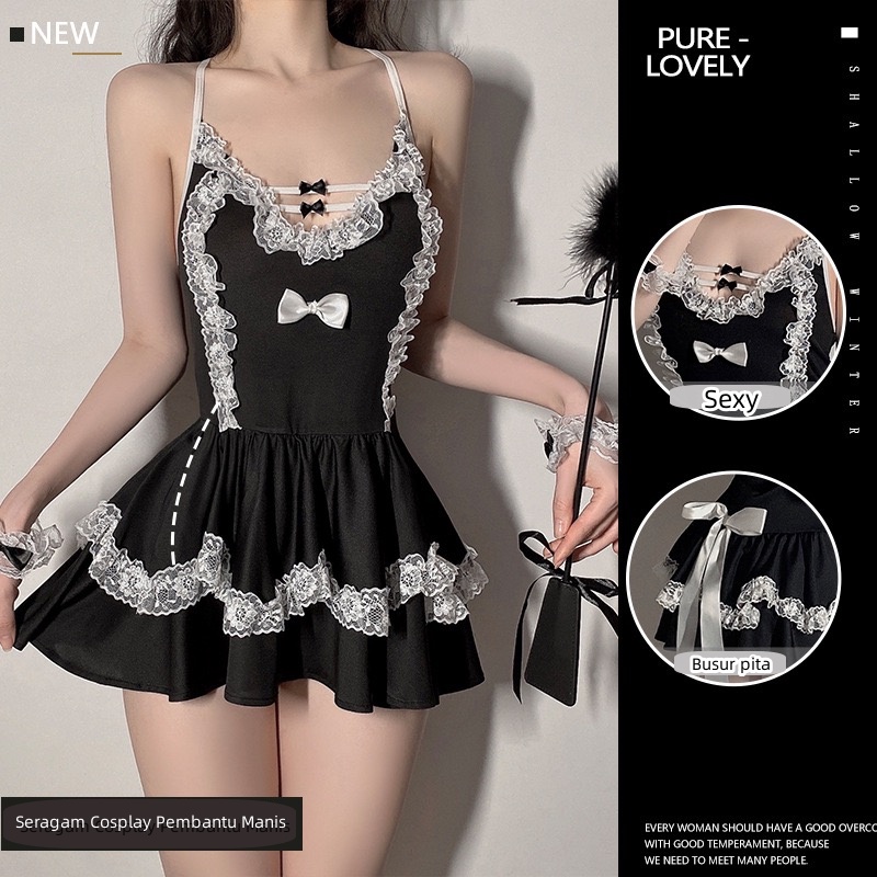 Jual Lingerie Sexy Cosplay Ukuran Jumbo Kostum Cute Maid Outfit