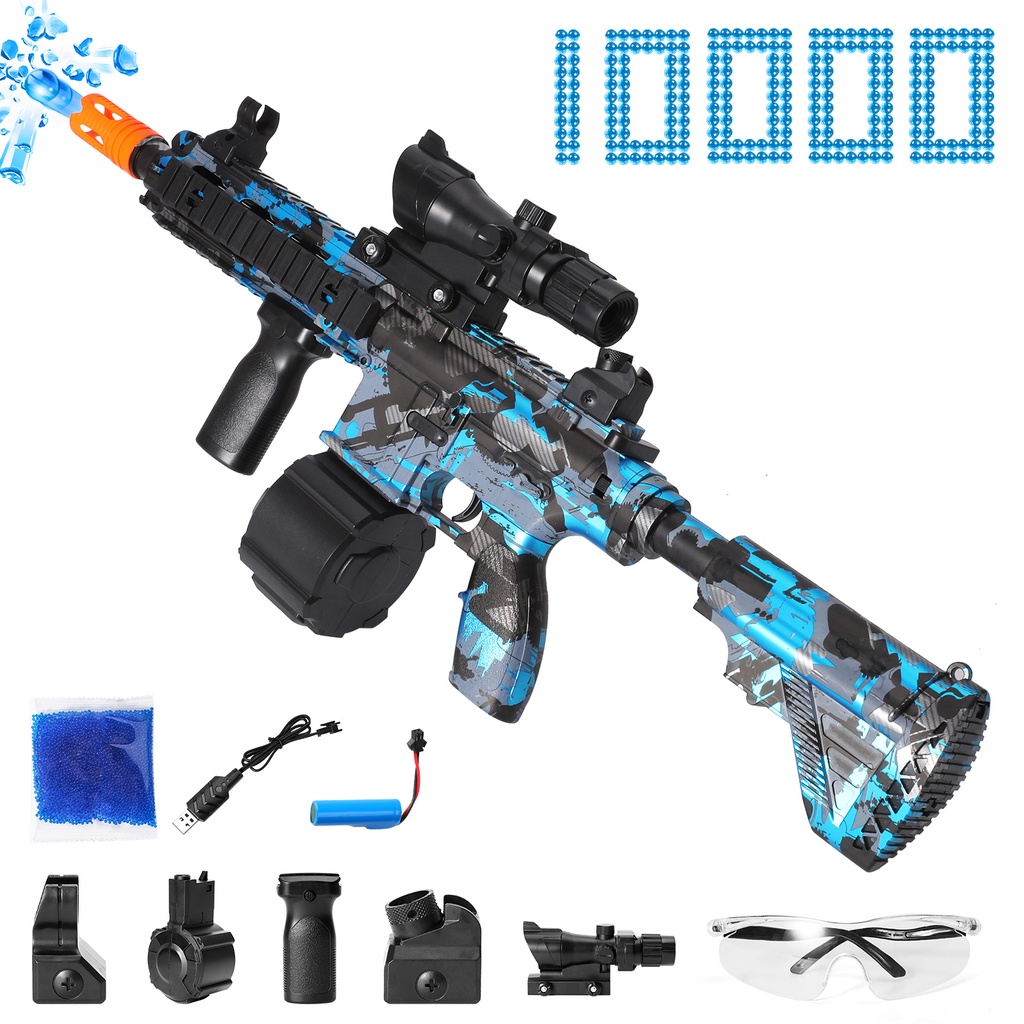 Jual M416 Listrik Splatter Gun SEMI AUTO Mode 2 in 1 Gel Bola Blaster dengan Teleskop Kacamata ...