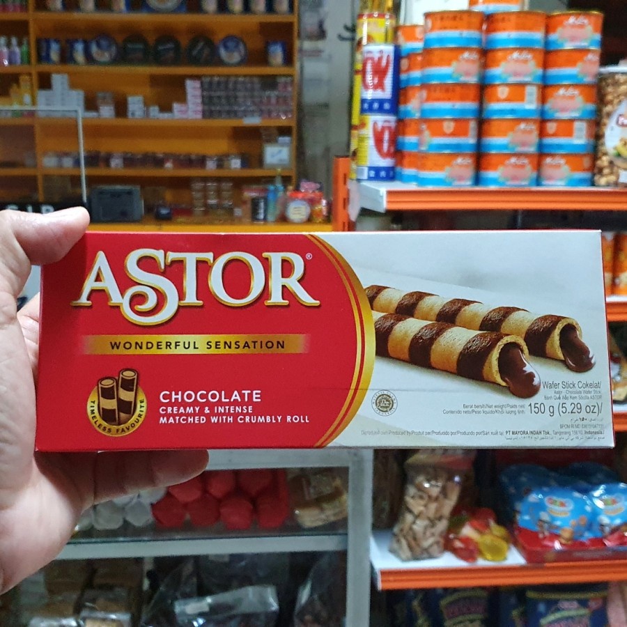 Jual BOX 150gr - ASTOR WAFER STICK COKLAT / ASTOR SINGLE MAYORA 26025 ...