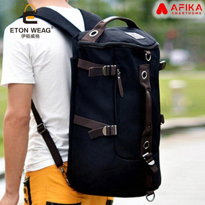 Jual Tas Ransel Kanvas Pria Ukuran Besar Barrel 2in1 Handle dan ...