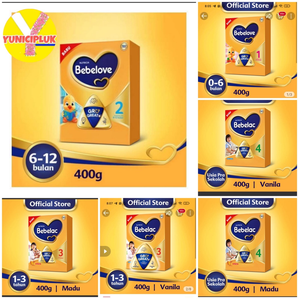 Jual BEBELOVE/BEBELAC 1/2/3/4 400 GRAM | Shopee Indonesia