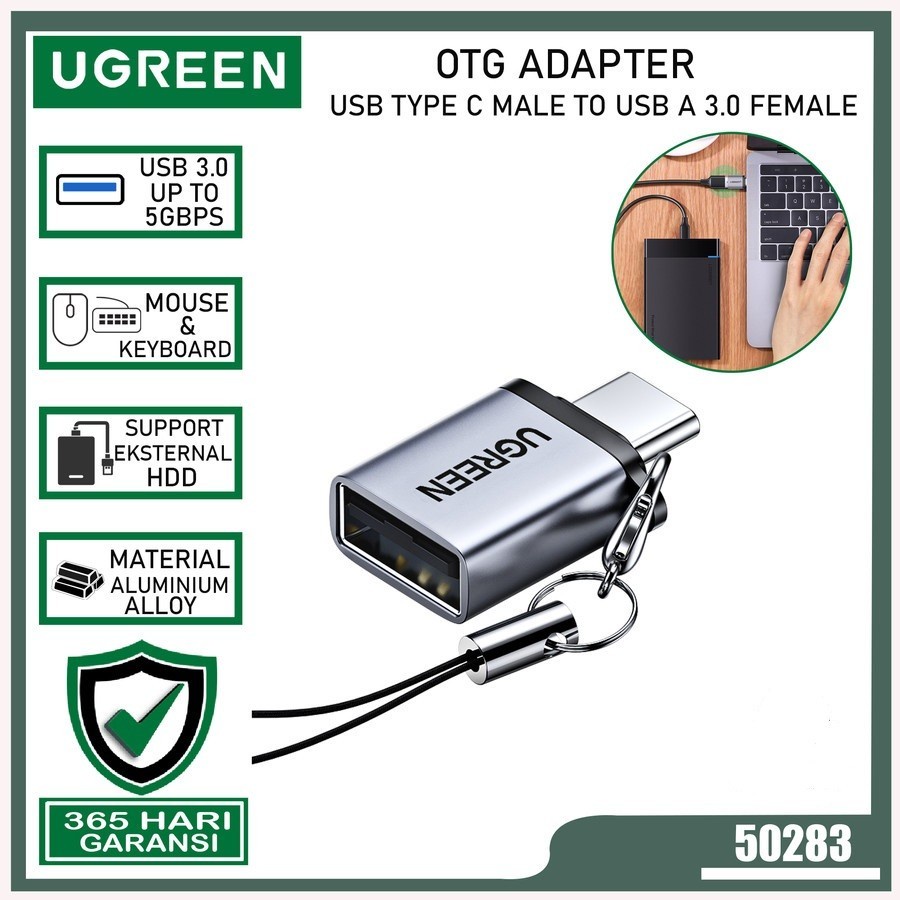 Jual UGREEN 50283 OTG Type C Male to USB 3.0 Female Converter Adapter ...