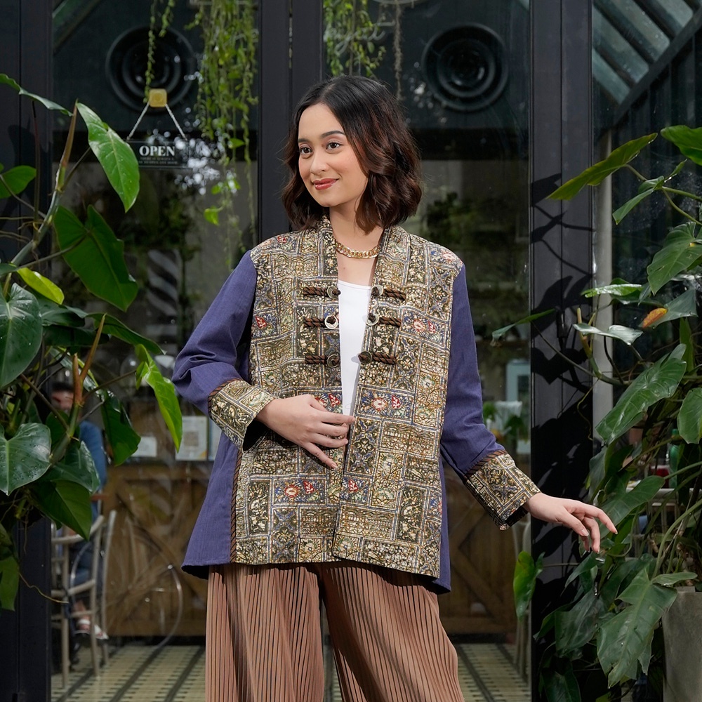 Jual NONA RARA - Jesse Indigo T2041, Baju Batik Kasual Modern | Shopee ...