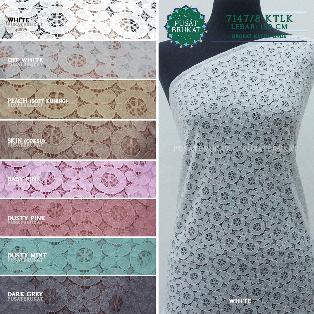 Jual KAIN BROKAT KATUN ONDE / BAHAN KATUN MOTIF ONDE - 7147 KTLK ...