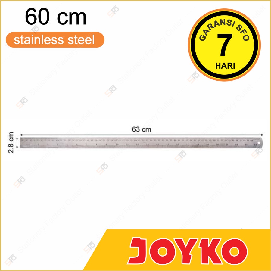 Jual Penggaris Besi Joyko 60cm - RL-ST60 - Stainless Steel Ruler 60 cm - SFO Semarang Official ...