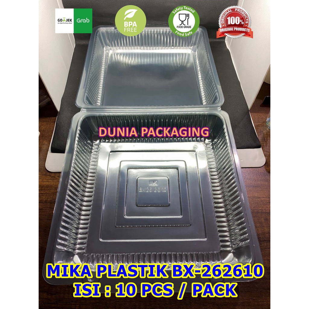 Jual Mika plastik kotak kue BX1 JUMBO 262610 mika kue tempat roti tray ...
