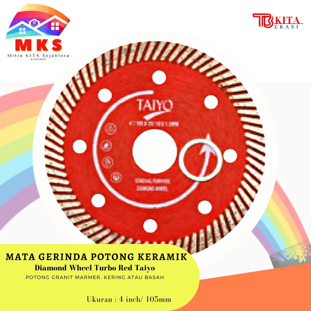 Jual Taiyo Diamond Cutting Wheel Turbo 4 Inch/ Mata Gerinda Potong ...