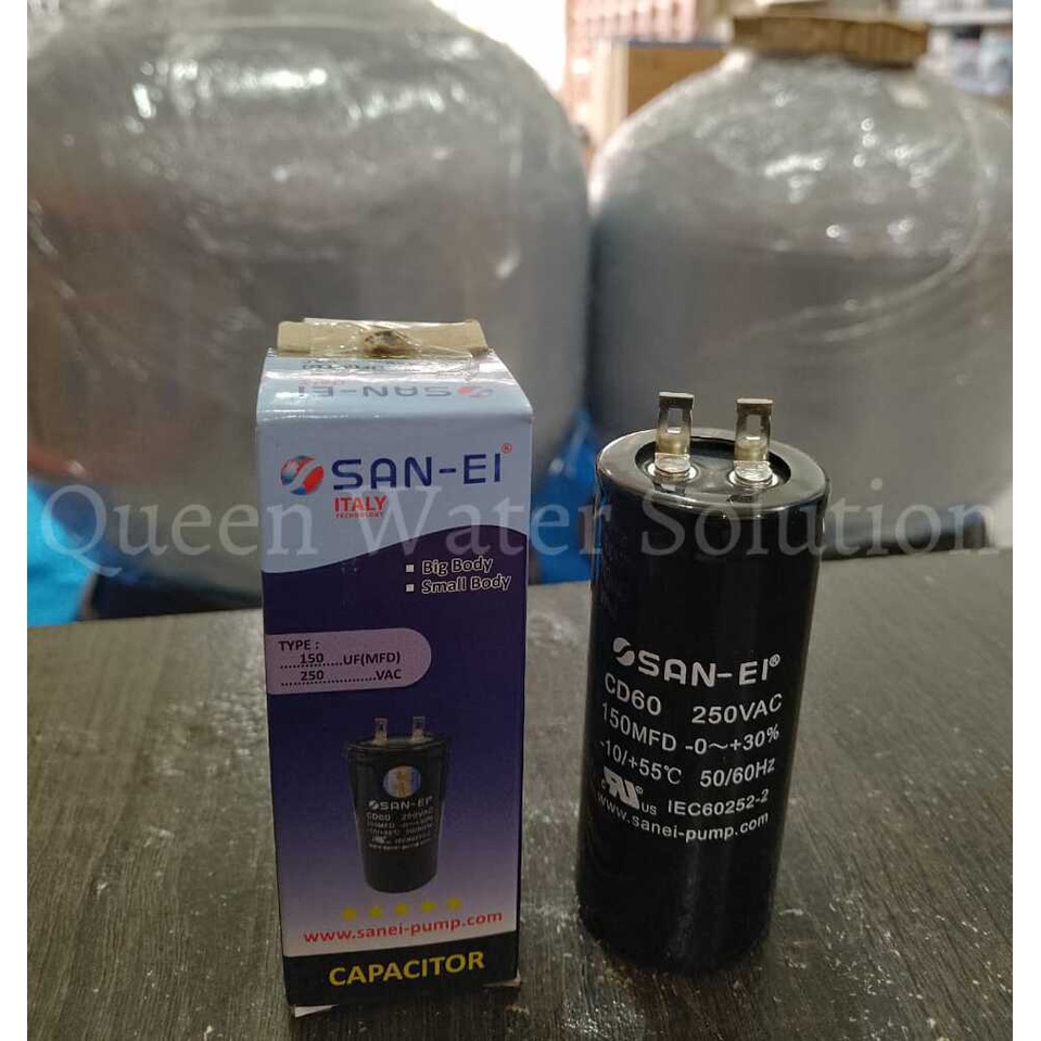 Jual Kapasitor SanEi Starting 150 UF / 250 VAC | Shopee Indonesia