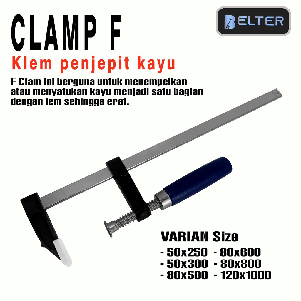 Jual Penjepit Kayu Papan F Clamp Papan Kayu Heavy Duty Woodworking ...