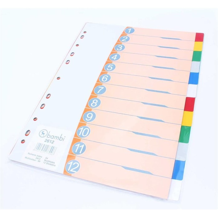 Jual Skat Pembatas Bambi Divider A4 12 Colour 2612 | Shopee Indonesia
