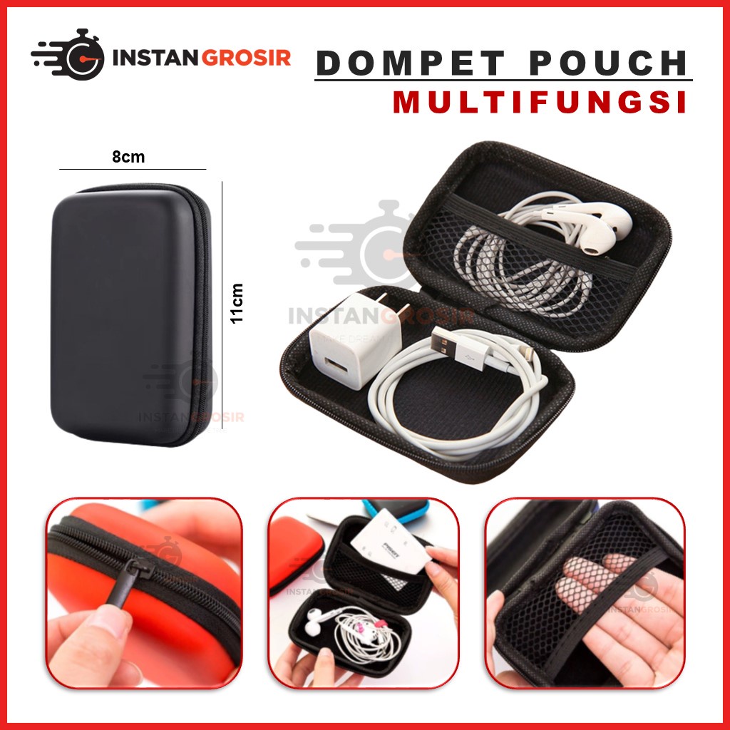Jual Pouch Headset tempat penyimpanan serbaguna dompet resleting mini ...