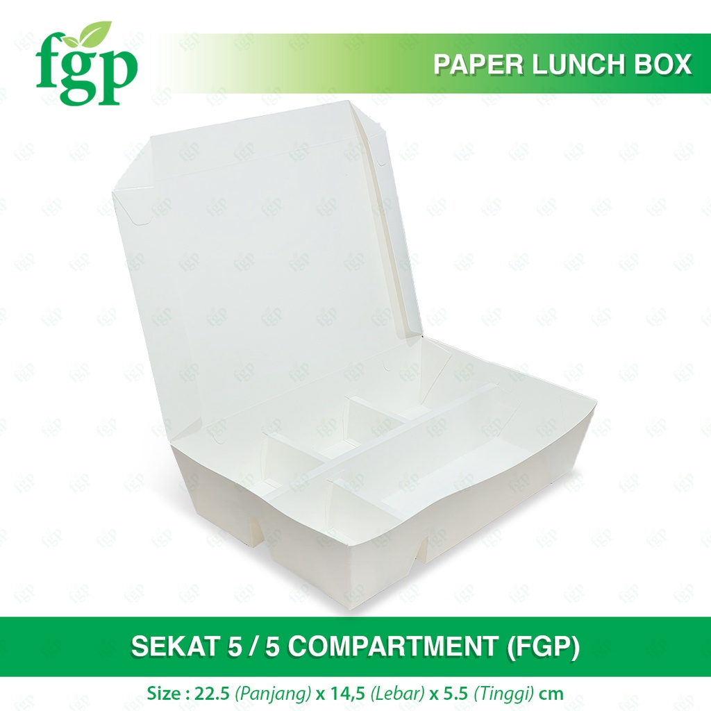 Jual PAPER LUNCH BOX SEKAT 5 FOOD GRADE PACK - Isi 25 Pcs | Shopee ...