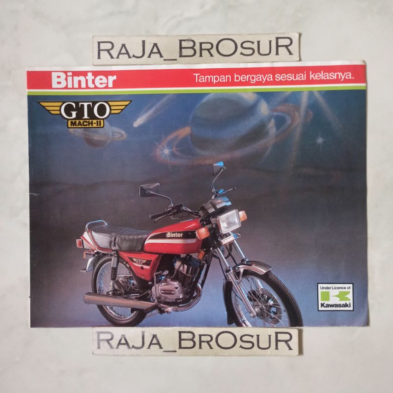Jual Poster brosur katalog leaflet jadul lawas Kawasaki Binter GTO Mach ...