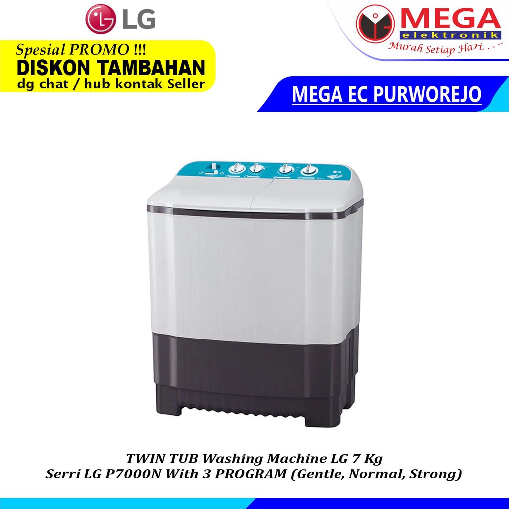 Jual MESIN CUCI LG 2 TABUNG P7000N KAPASITAS 7KG HARGA PROMO DAN ...