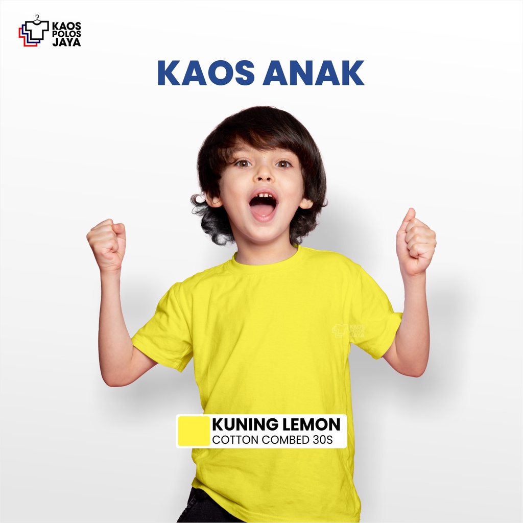Jual Kaos Polos Kuning Lemon / Fashion Anak / Kaos Polos Anak Combed ...
