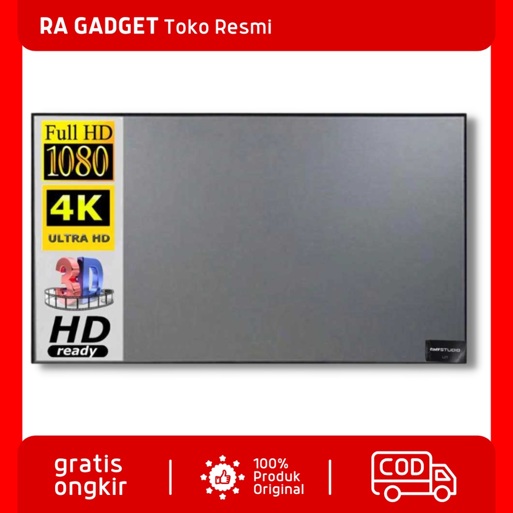 Jual Kain Layar Proyektor Anti-light Ambient Screen Curtain 60/70/80 ...