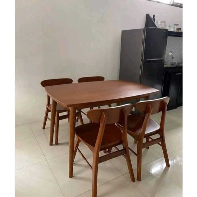 Jual meja makan kursi ropan minimalis kayu jati modern simple furniture ...