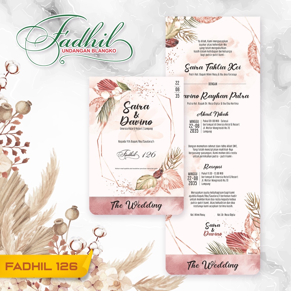 Jual FADHIL 126 Blanko Undangan | Blangko Undangan | Undangan Murah | Shopee Indonesia