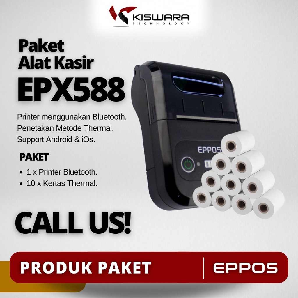 Jual Paket Mobile Printer Bluetooth Thermal EPPOS BONUS Kertas 10 Roll | Shopee Indonesia