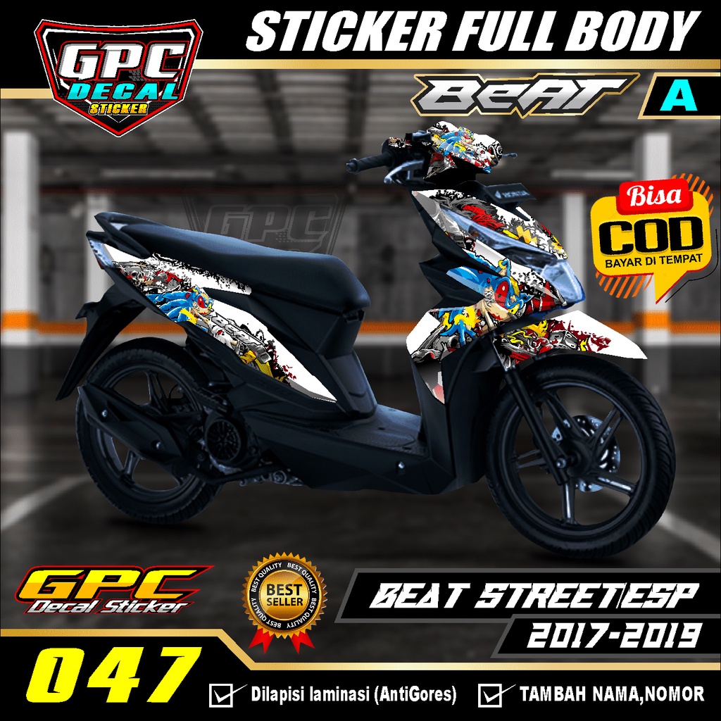 Jual Decal Sticker Variasi Fullbody Honda Beat Street Tahun 2017-2019 ...