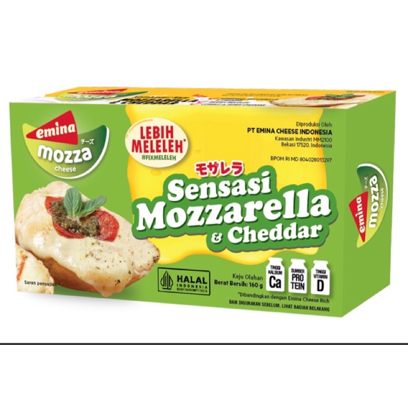 Jual Emina Block Mozza Cheese Cheddar 165gr Keju Mozzarella Batangan ...