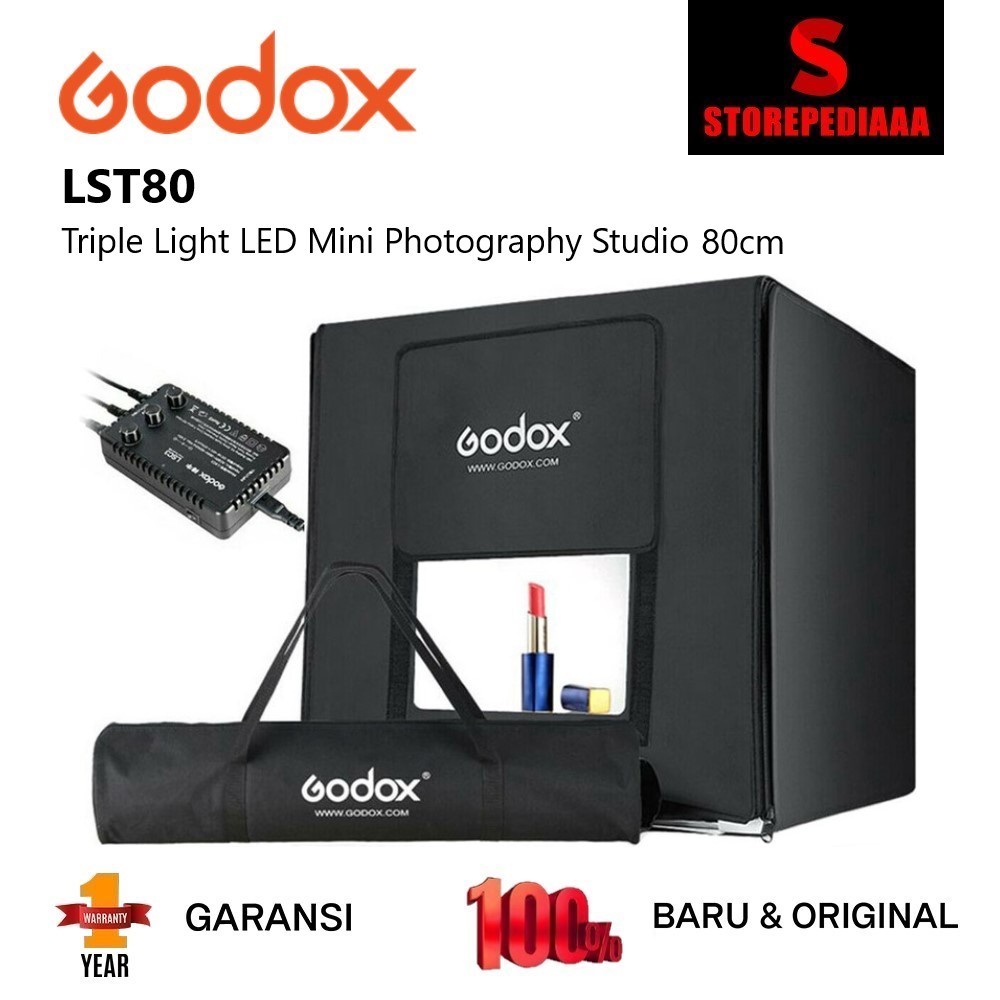 Jual Godox LST-80 Triple Light LED Tent Mini Photography Studio 80cm ...