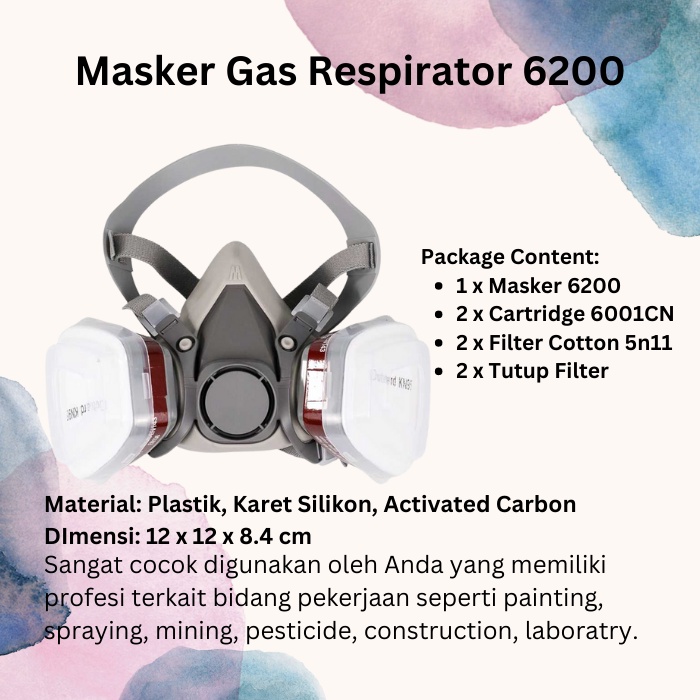Jual Masker Gas Respirator Full Face / Masker Cat Safety Industrial ...