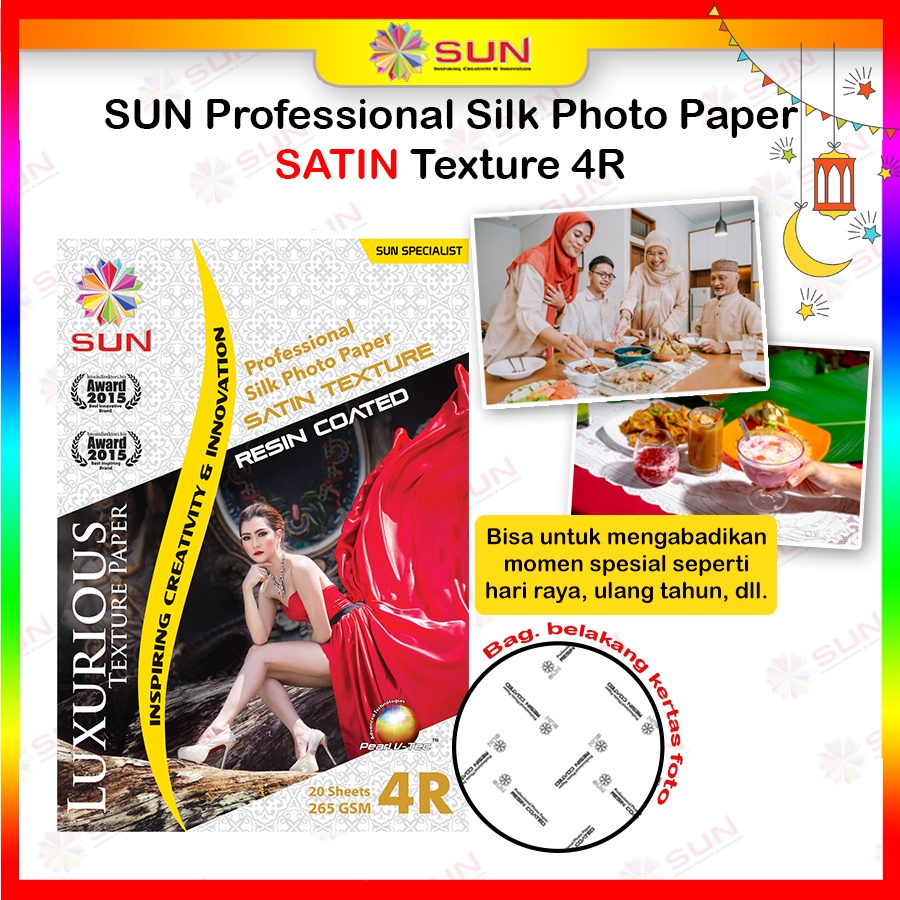 Jual Kertas Foto Doff Silky 3R A6 4R Texture Kulit Jeruk - SUN Professional Silk Photo Paper 265 ...