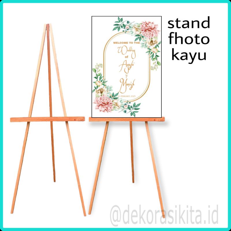 Jual Stand foto kayu /standing akrilik / Stand foto wedding / Standing ...