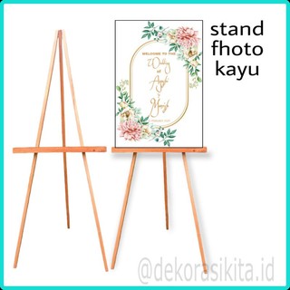 Jual Stand foto kayu /standing akrilik / Stand foto wedding / Standing ...