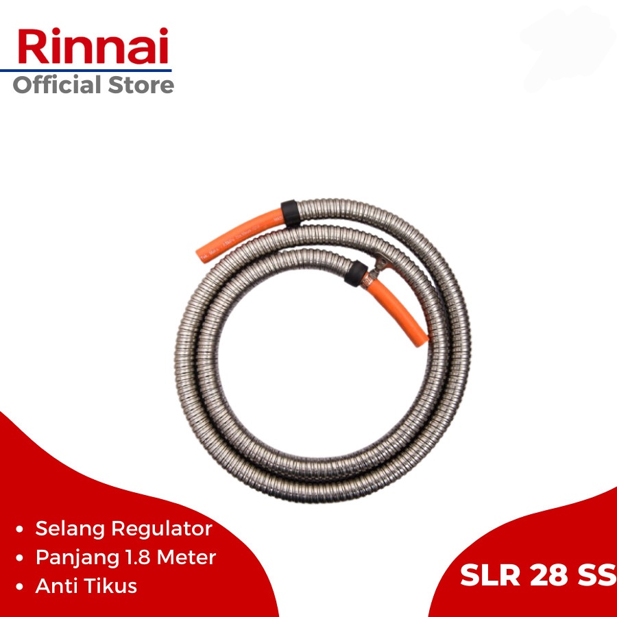 Jual Selang Regulator Rinnai SLR 28 SS Anti Tikus Selang Gas Kompor ...