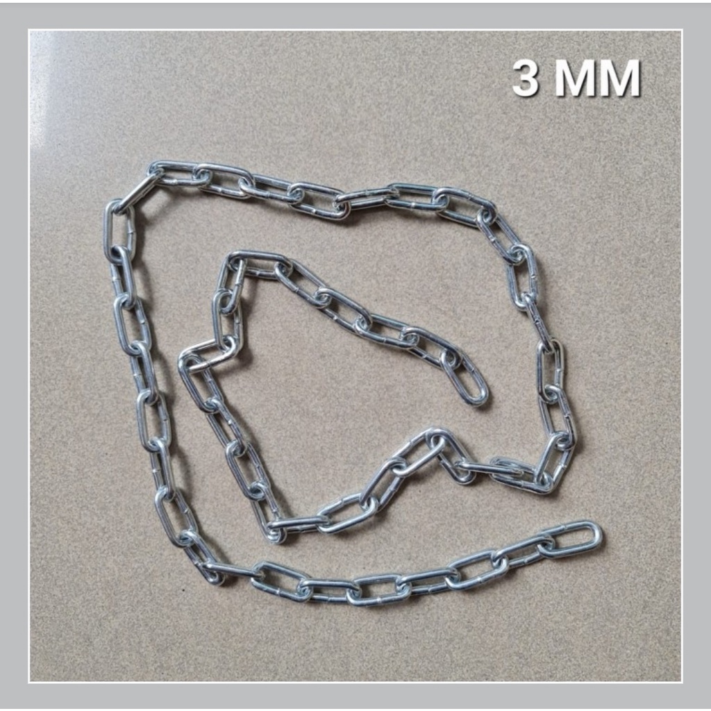 Jual Rantai Besi Galvanis / Rantai Serbaguna Tebal 3 mm Harga Per 1 ...