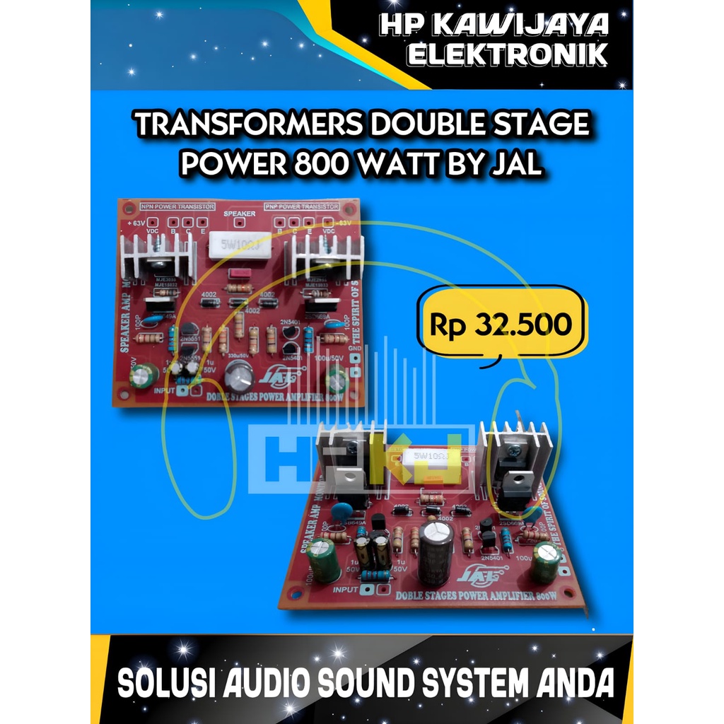 Jual KIT TRANSFORMERS DOUBLE STAGES POWER AMPLIFIER 800W KIT POWER ...