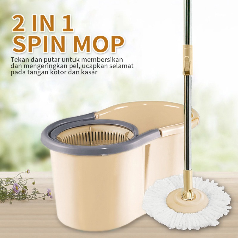 Jual Alat Pel lantai Spin Mop Pel Lantai Otomatis Ukuran Ember 46 x 26 ...