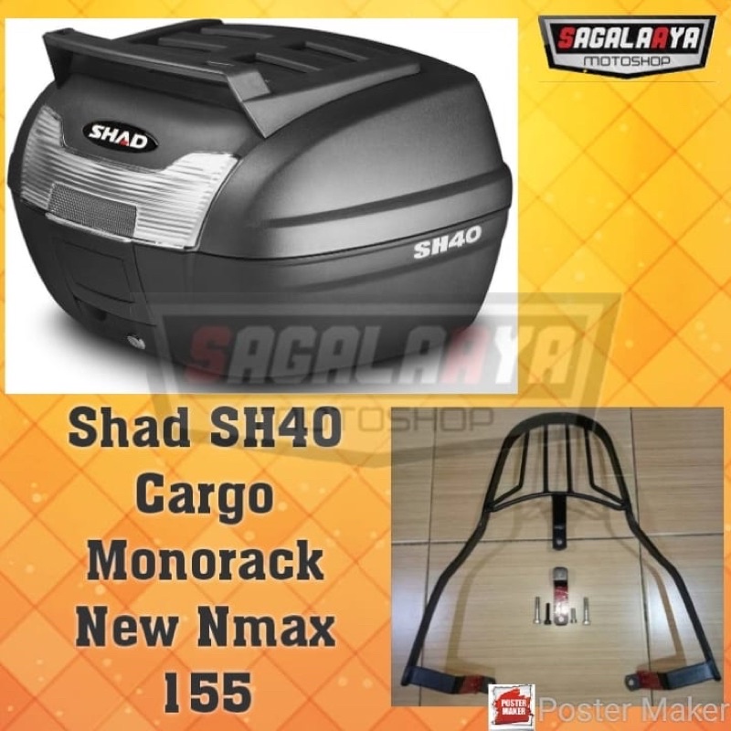 Jual Paket Box Shad 40 SH40 Cargo Bracket Monorack Gp sport Yamaha all ...